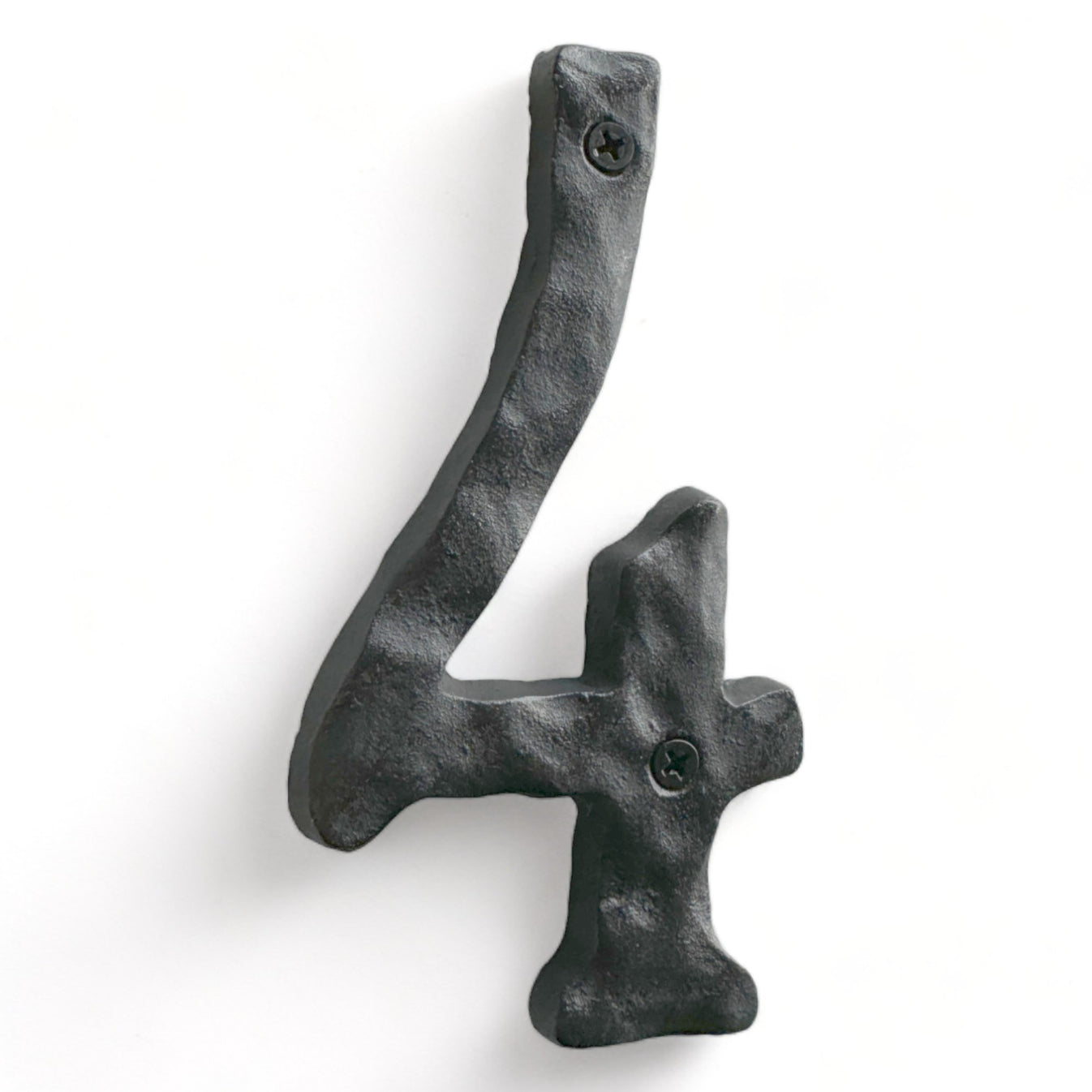 Rustic cast iron number 4, hand forged design. 5.5 in – North American ...